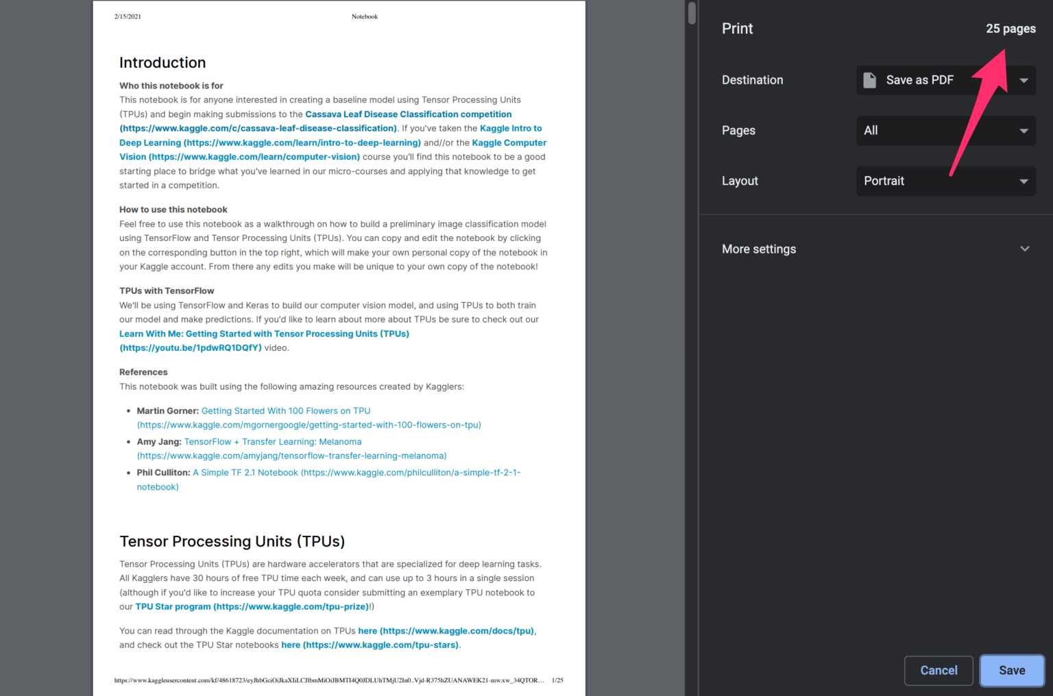 KaggleのNotebookをPDF保存・印刷する | cocoinit23